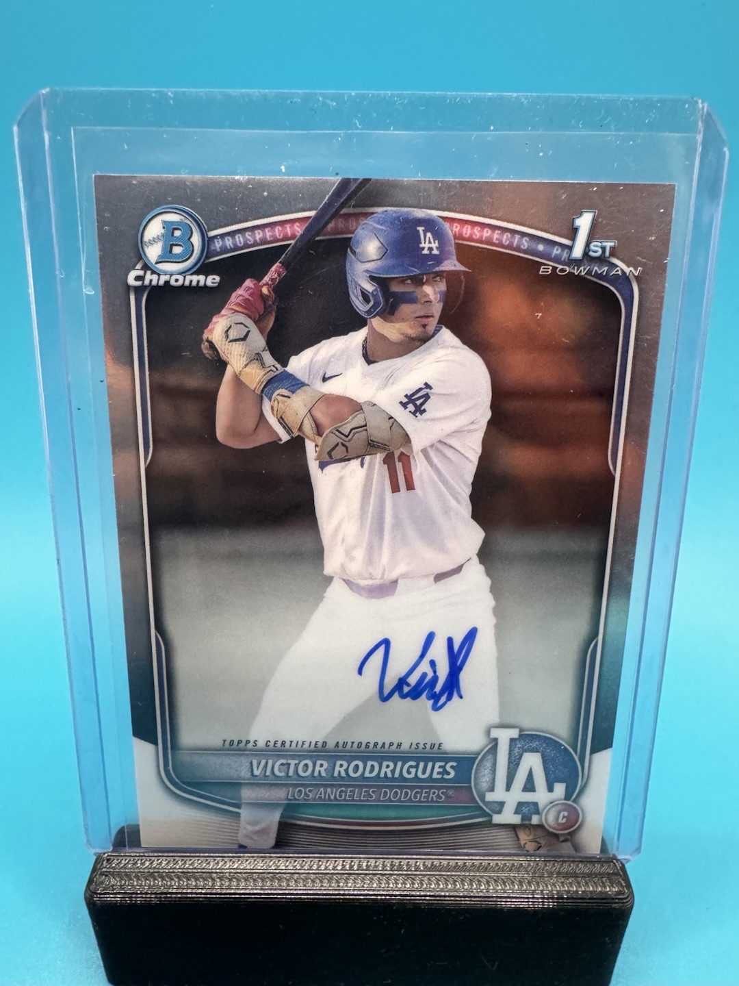Victor Rodrigues 1st Bowman Chrome Auto Los Angeles Dodgers