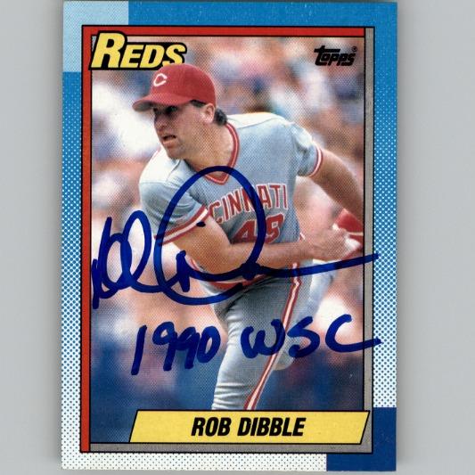 Rob Dibble Signed Cincinnati Reds 1990 Topps Baseball Card #46