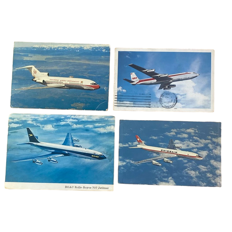 Vintage 1960s Airlines Postcards