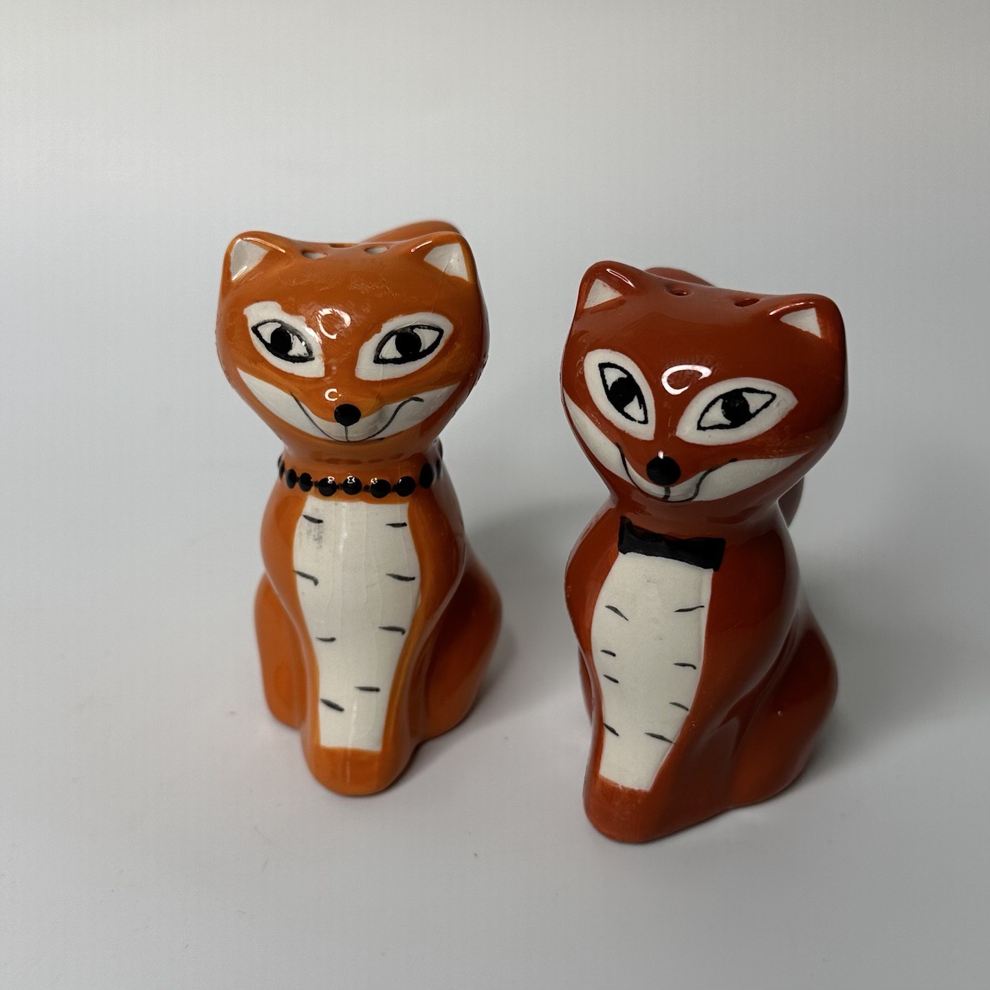 Fox Salt And Pepper Ceramic Shakers