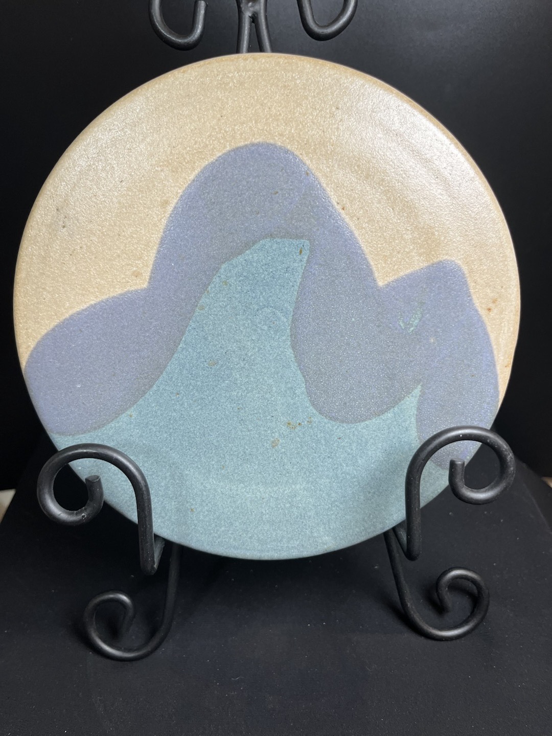 Hand Made Pottery by Bonnie from Mandan, ND-Trivet w/ Greens & Blues ...