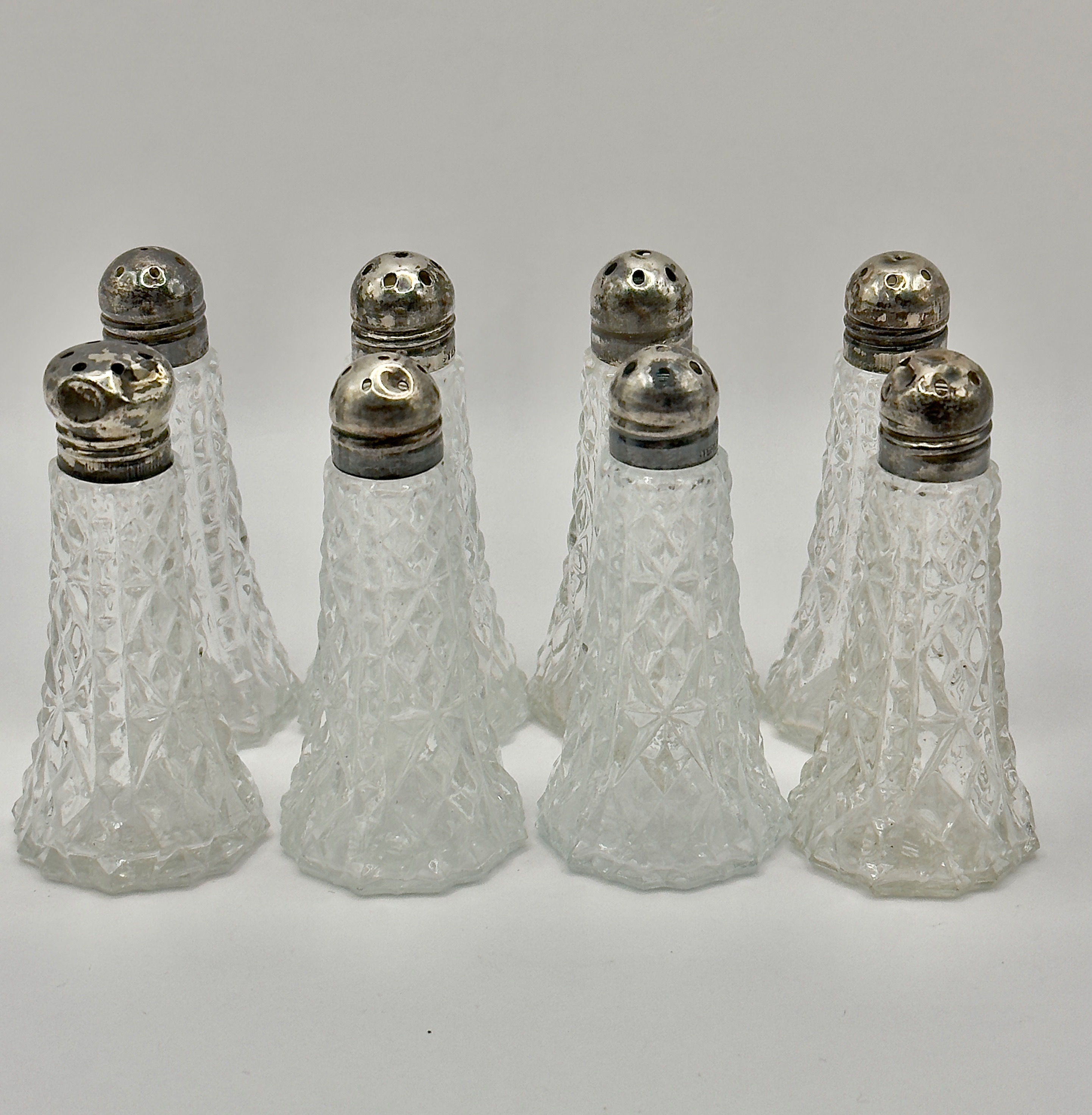 Vintage 1900-1919’s Hand Blown Glass Salt & Pepper Shakers with ...