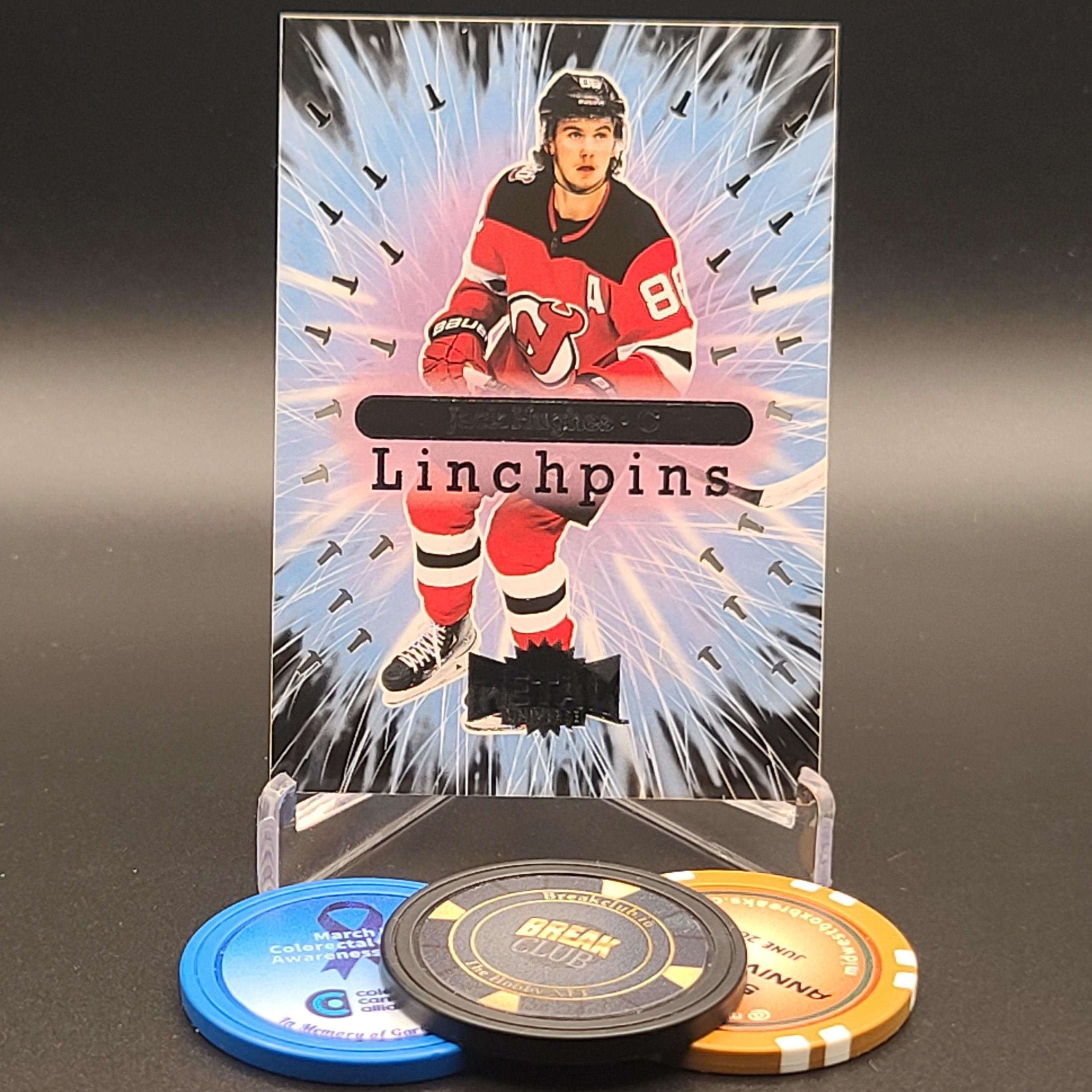 Jack Hughes 2022-23 Upper Deck Skybox NHL Metal Universe Linchpins Insert SP Card # 16 Of 20 LP ...