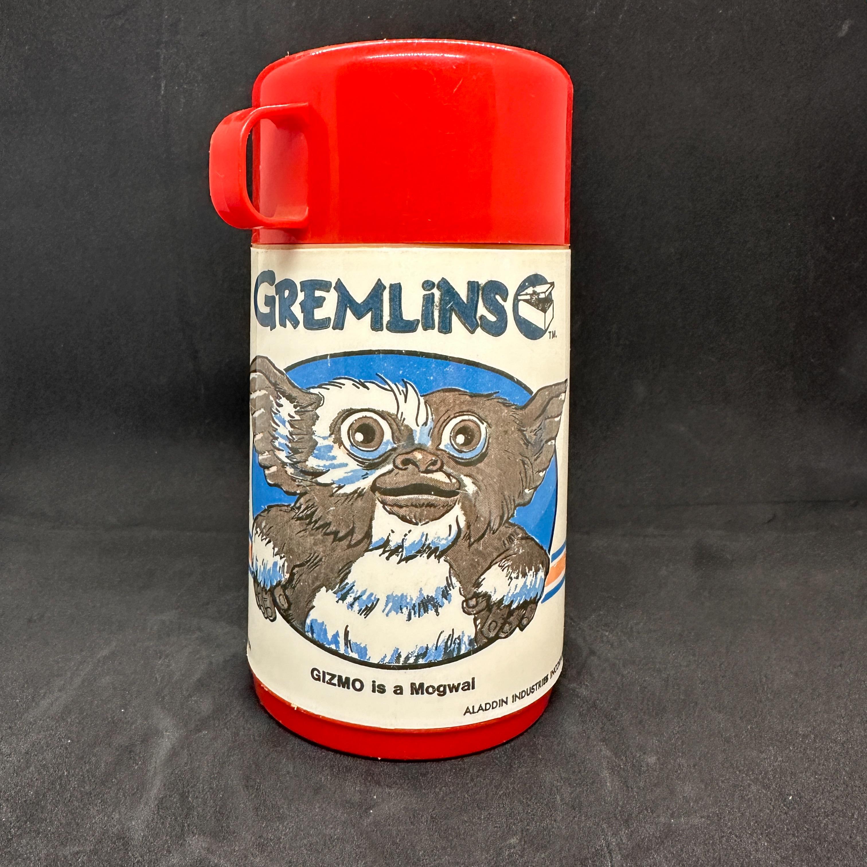 Vintage 1984 The Gremlins Lunch Box Thermos Aladdin Lid Mogwal Retro 80's