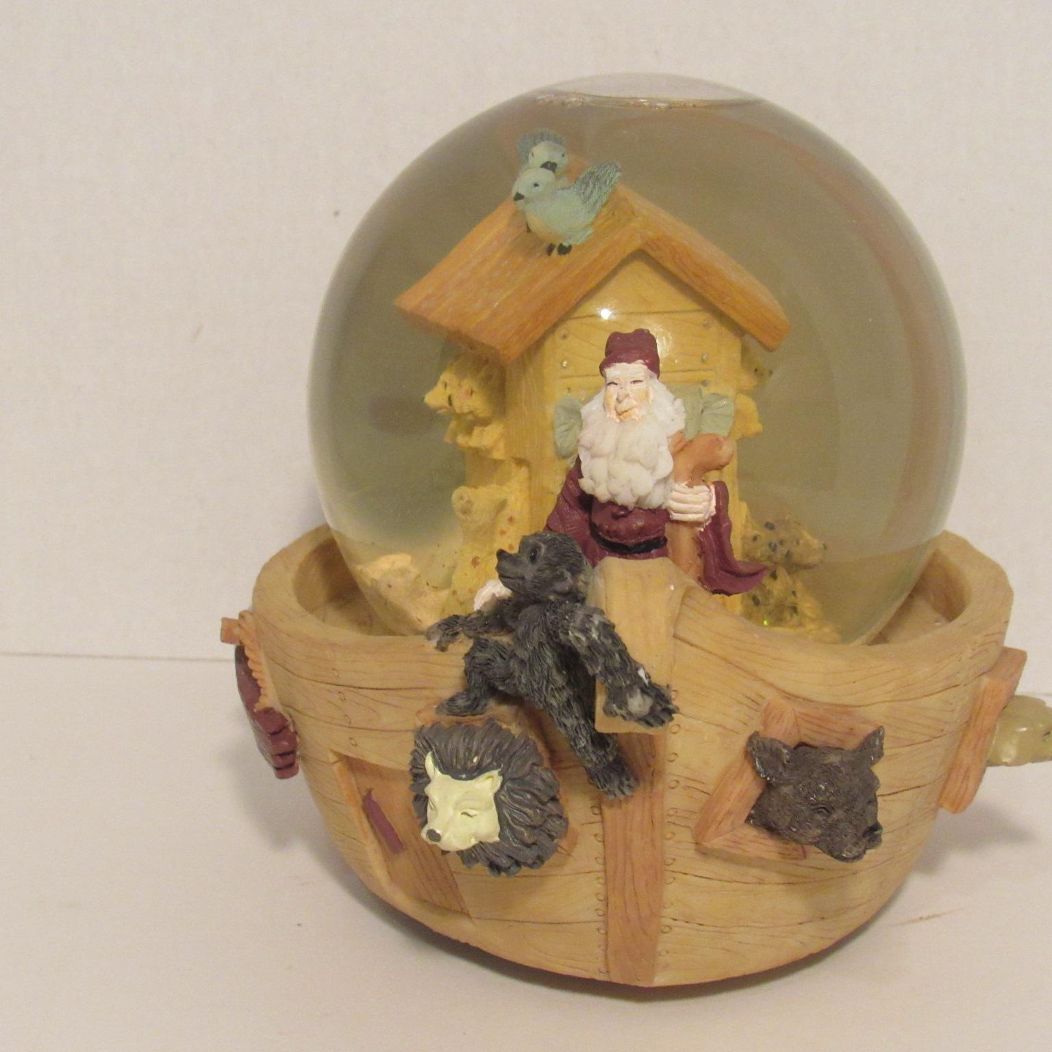 NOAH'S ARK MUSICAL SNOW GLOBE, Water-filled & Glitter, Talk To The ...