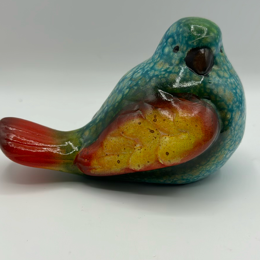 Ceramic Tropical Parakeet Figurine