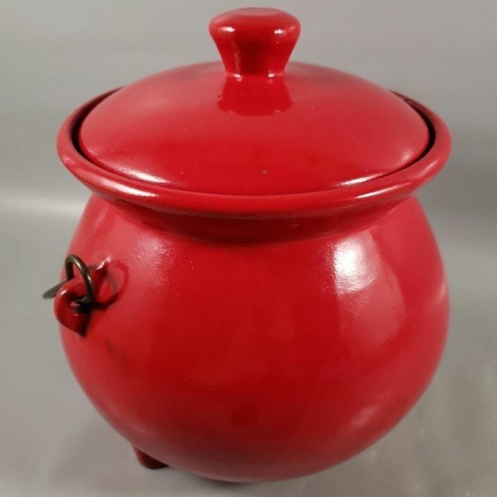 Vintage MCCOY POTTERY Little Red Bean Pot Footed Cookie Jar Cauldron ...