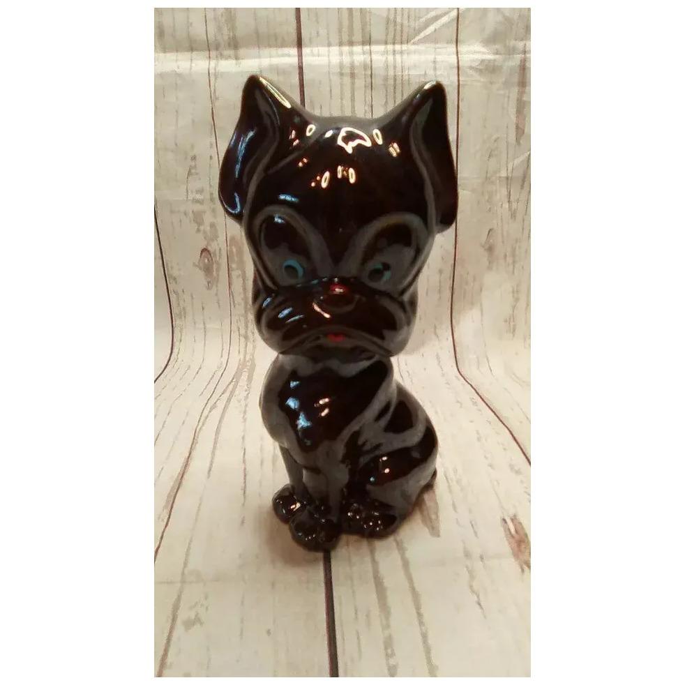 VTG Redware Pottery Clay Boxer Dog Puppy Figurine