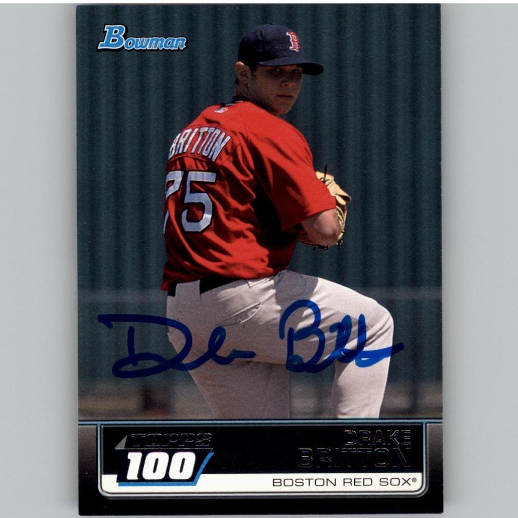 Drake Britton Signed Boston Red Sox 2011 Bowman Topps 100 Prospects ...