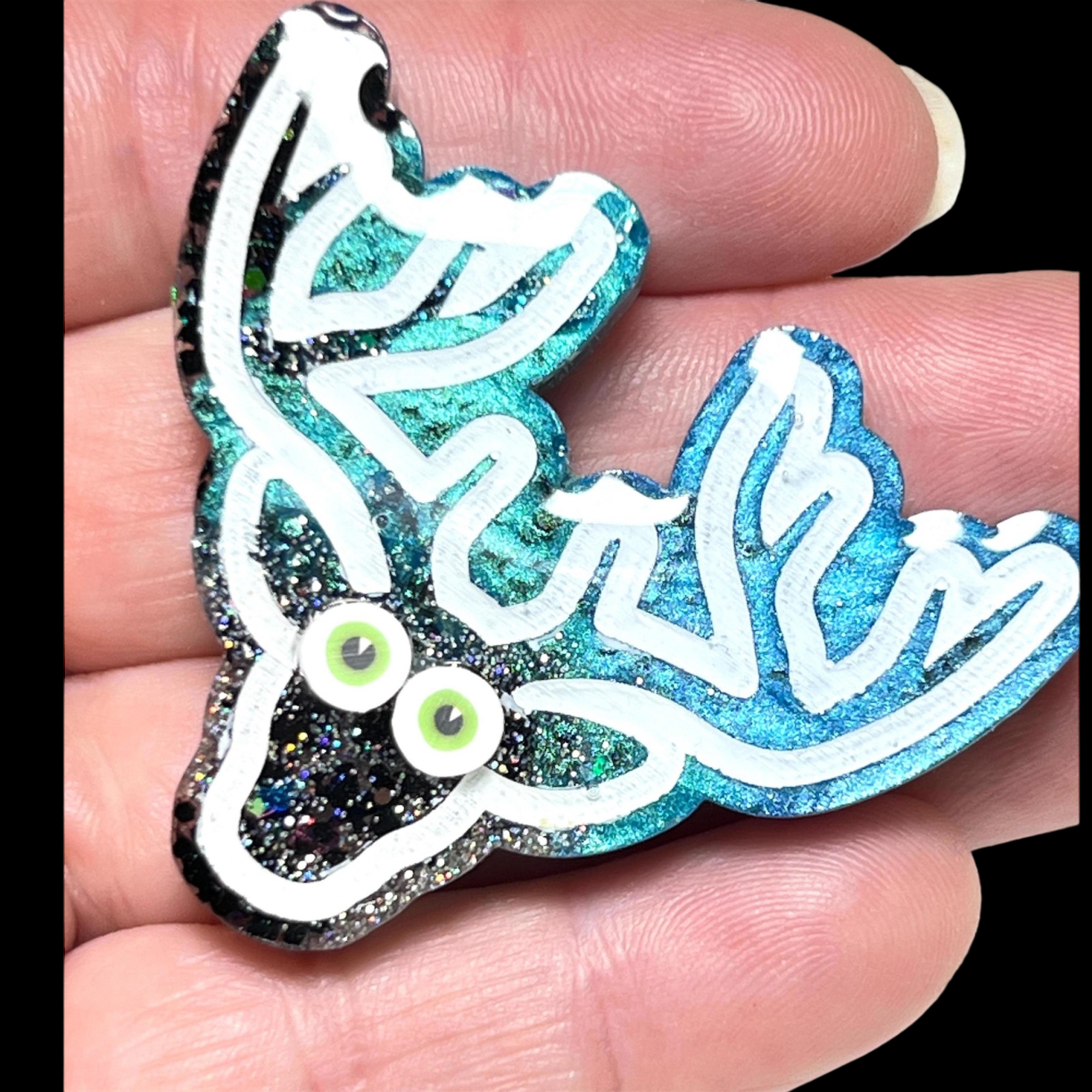 Stag Derpy Google Eye Buck Deer Magnet Resin Art. Handmade By Me! 2" x ...