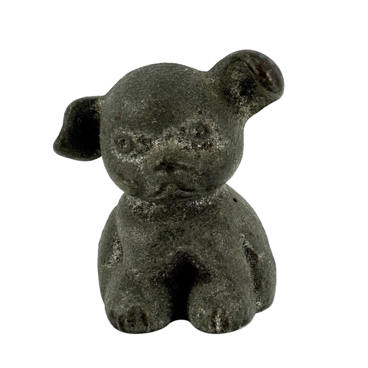 Vintage Bucki Carbons Ribbons Cast Iron Miniature Dog Figurine