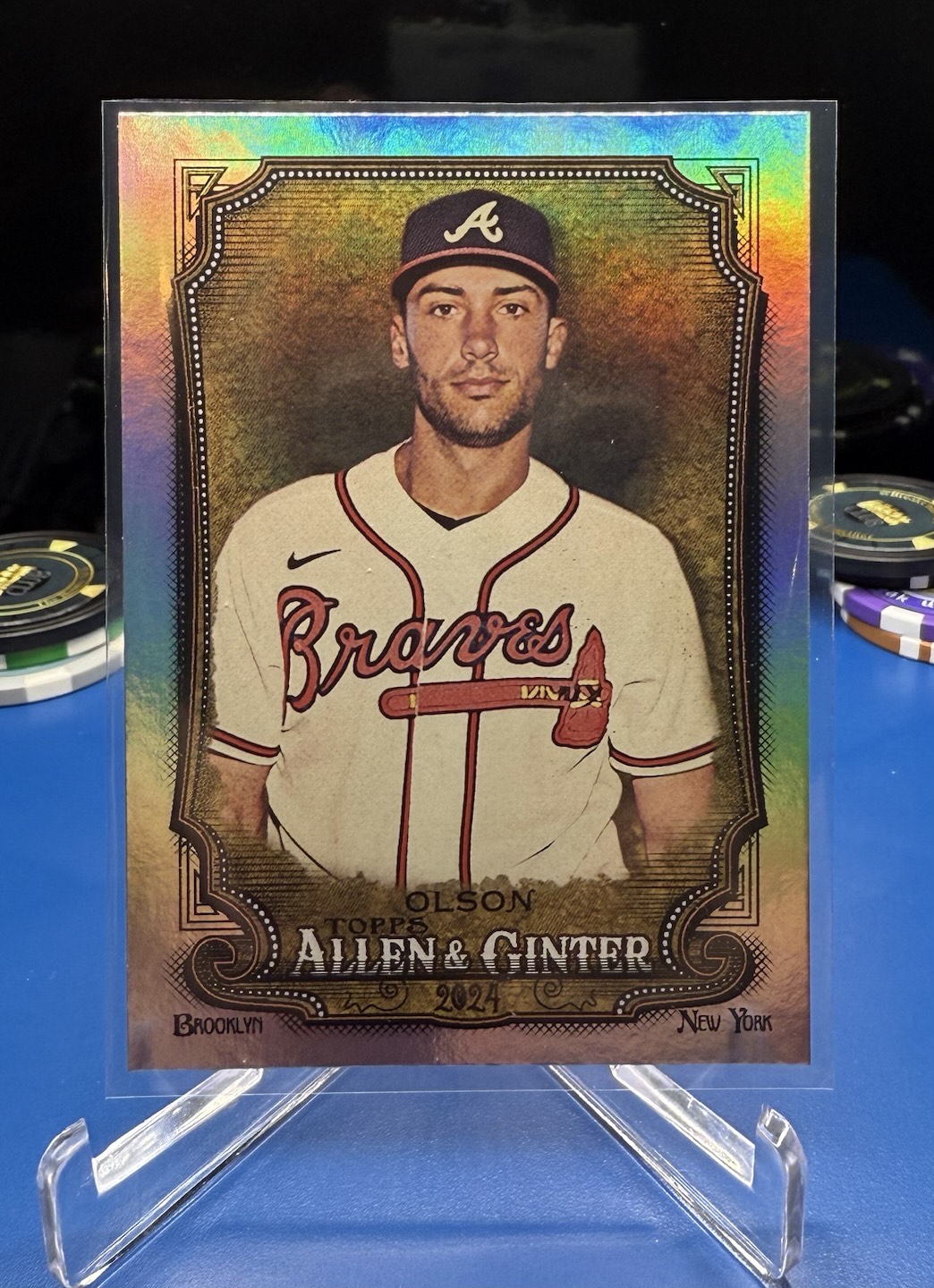 Matt Olson 2024 Topps Allen & Ginter #45 Atlanta Braves Silver Portrait (1)