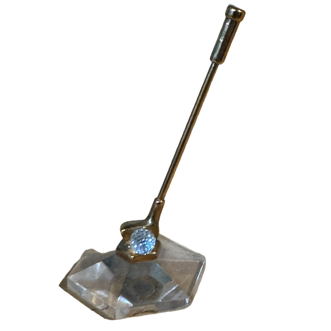 Golf Paperweight Holder With Crystal Ball