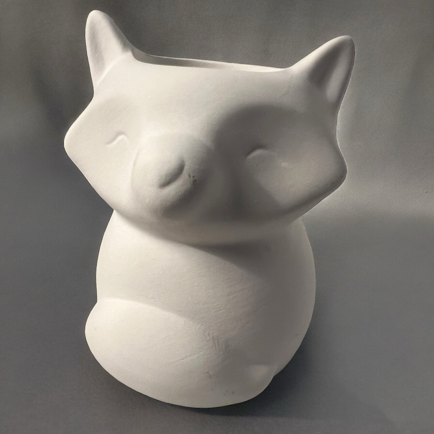 010. Ceramic Bisque White Fox Planter Pencil Holder