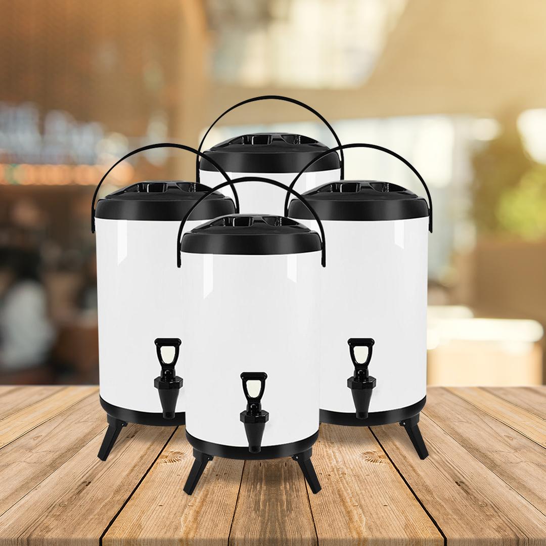 SOGA 4X 8L Stainless Steel Milk Tea Barrel
