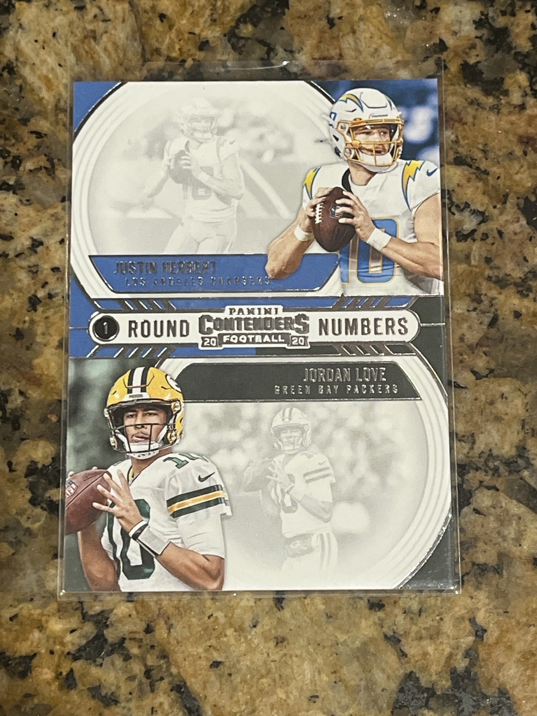 2020 Panini Contenders Round Numbers Dual Rookie Justin Herbert/Jordan Love