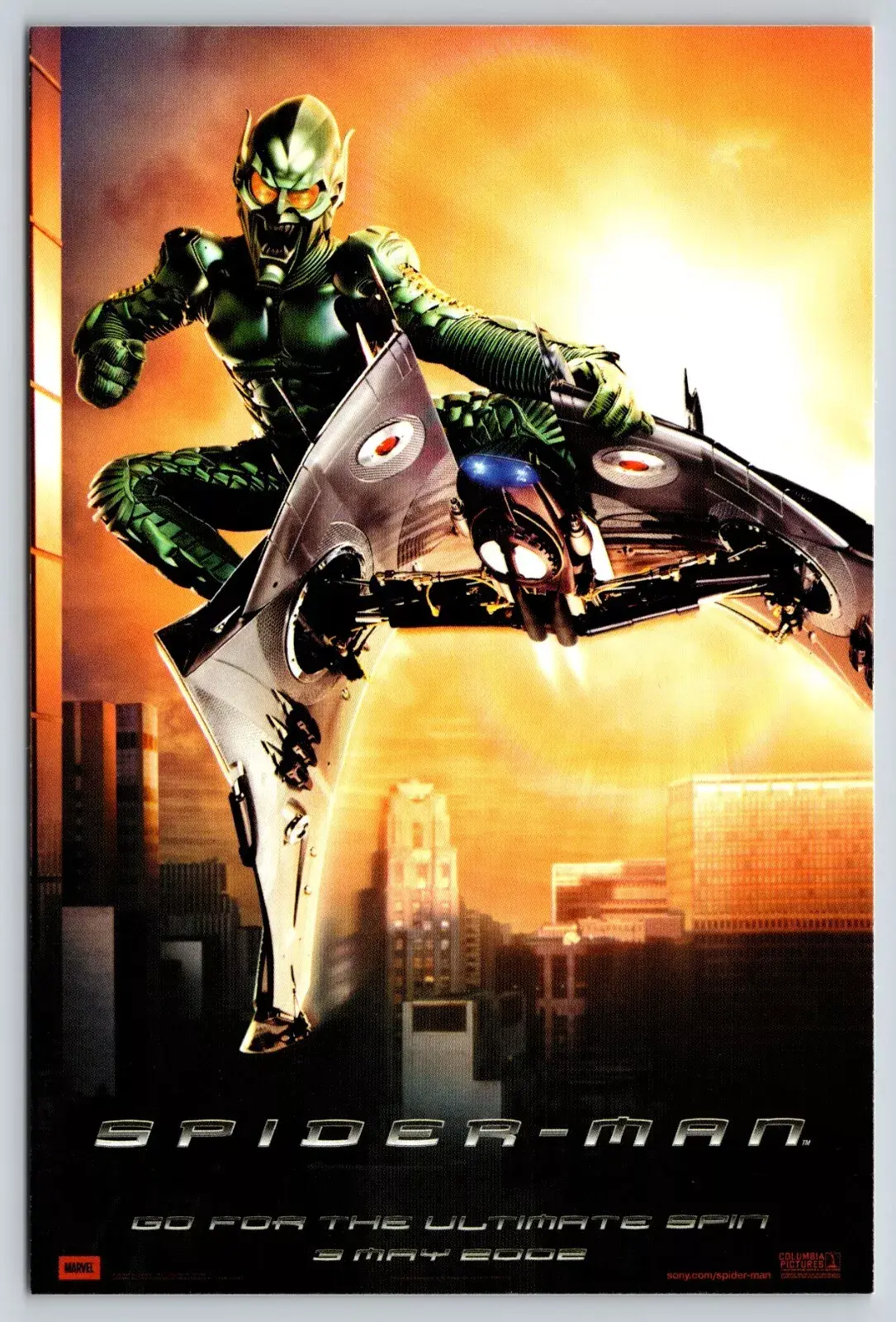 Postcard Spider-Man (2002) Movie Advertising Hobgobilin Marvel Comics ...