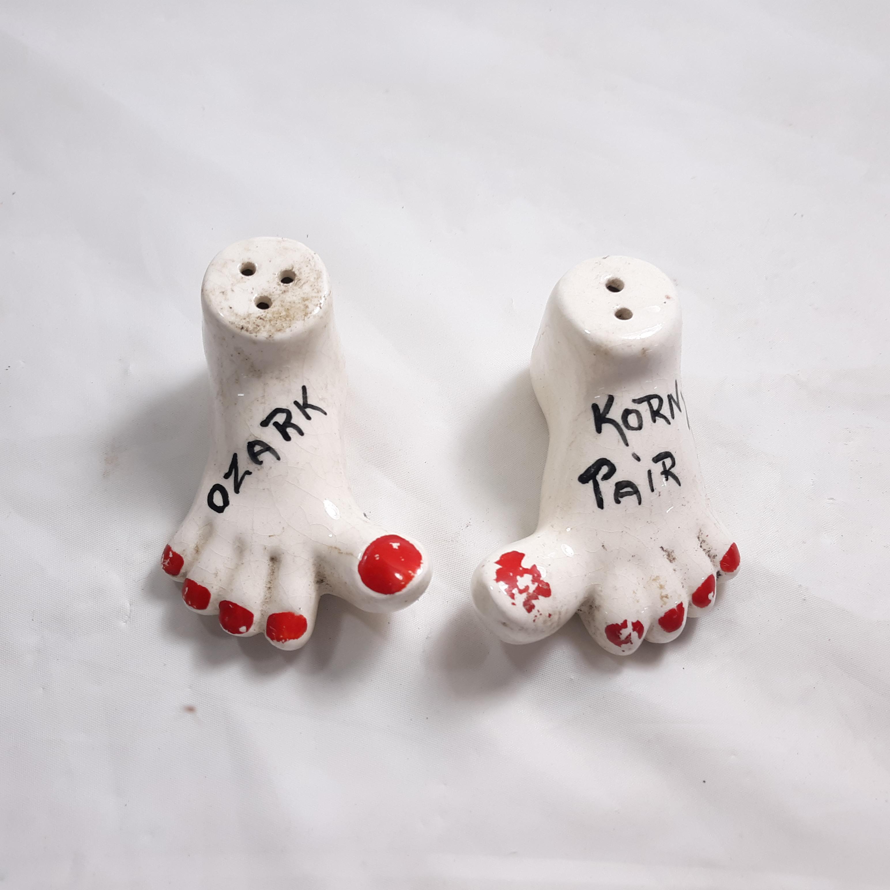 Vintage Feet Salt & Pepper Shaker Korn Pair Ozark