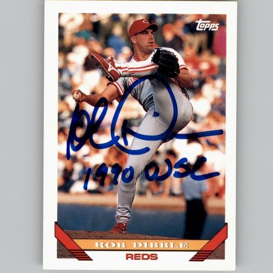 Rob Dibble Signed Cincinnati Reds 1993 Topps Baseball Card #470