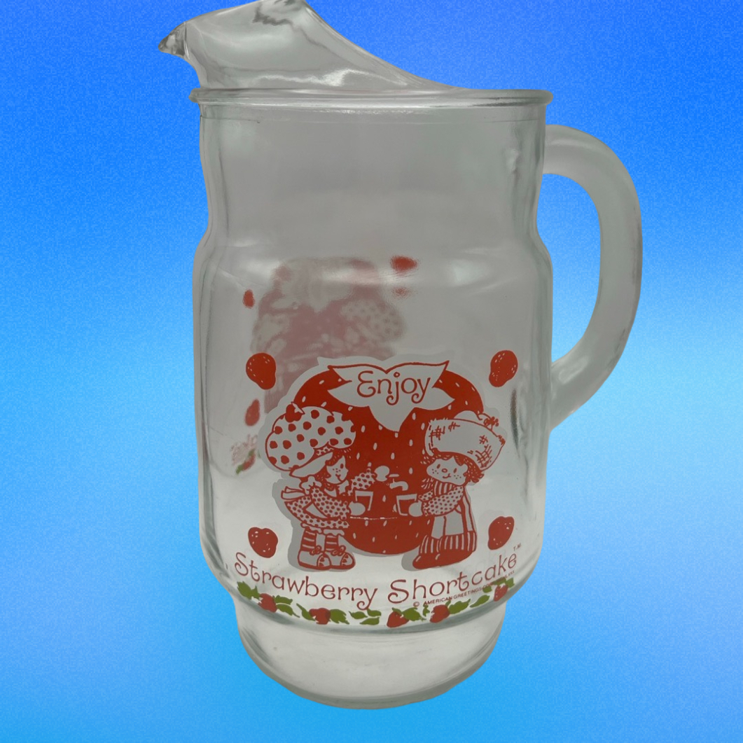 Vintage Glass Strawberry Shortcake Pitcher From 1980