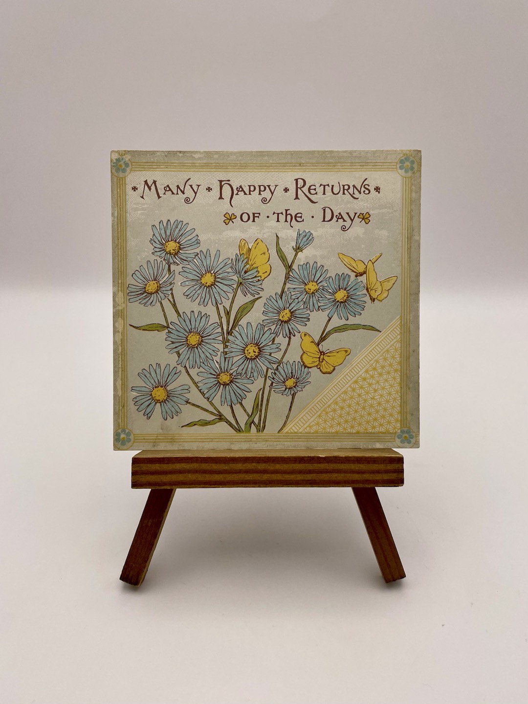 Antique Greeting Card, “Many Happy Returns Of The Day”, Blue Flowers ...