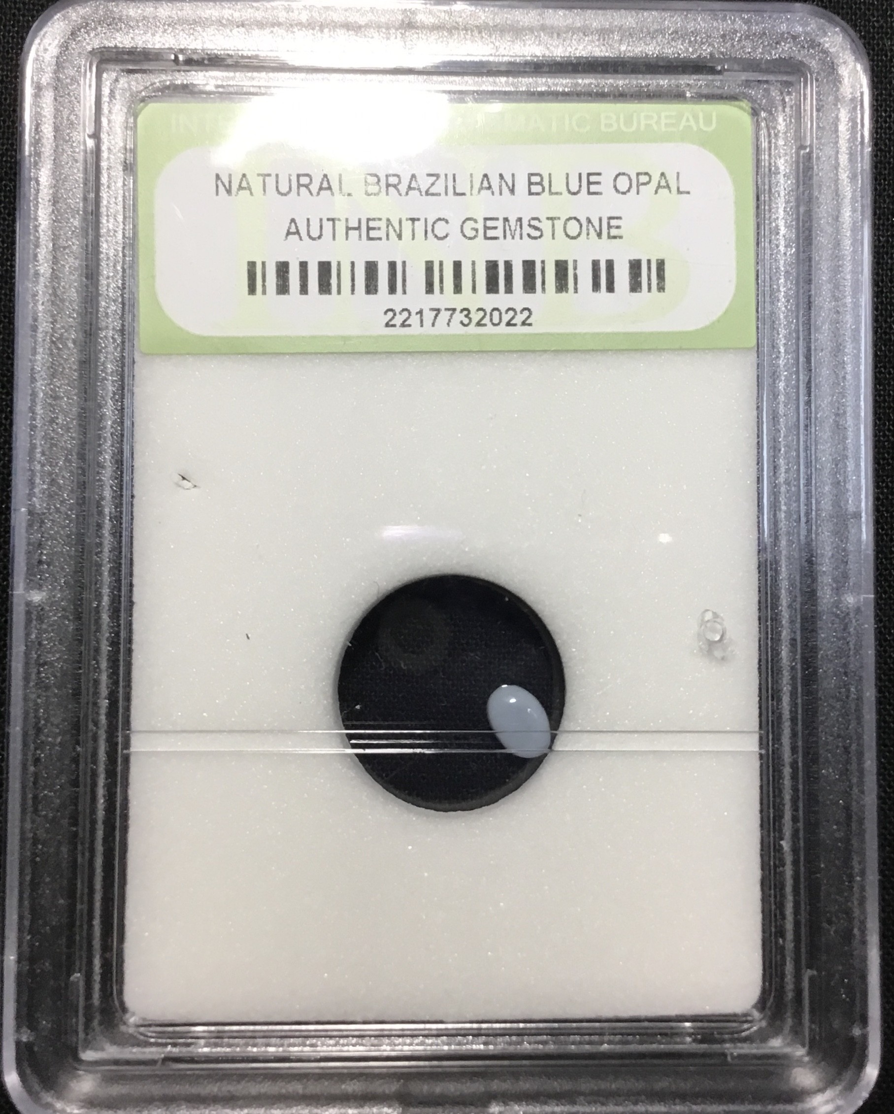 .3 carat, blue Brazilian common opal, 4 x 6 mm, not graded