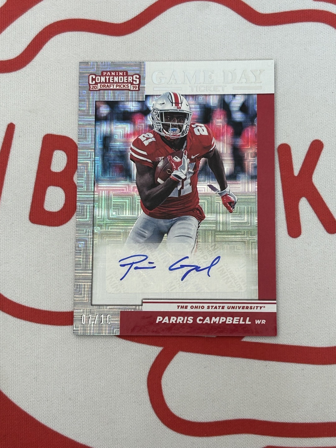 2019 Contenders Draft Picks Parris Campbell, Game Day Ticket Auto /10
