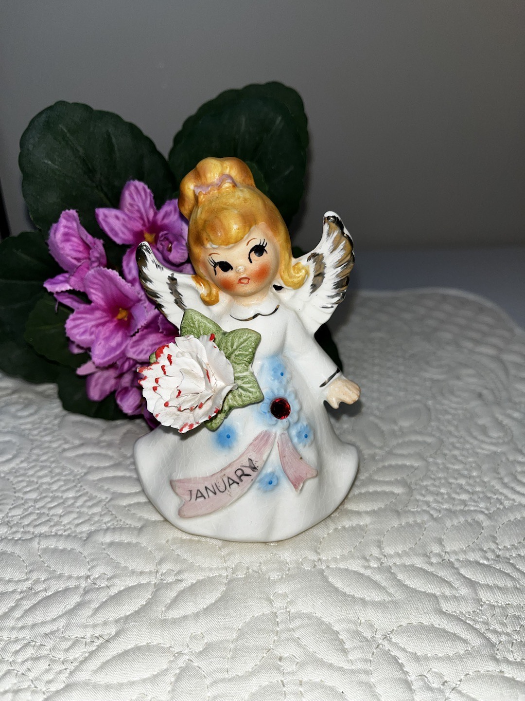Pixie’s Second Cousin - Lefton January Angel W rhinestone