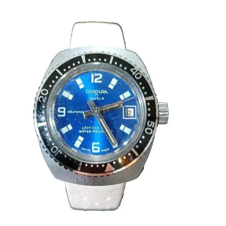 Cordura Women's Watch Lady Sea Gull Diver 17J Sicura White Band Needs ...