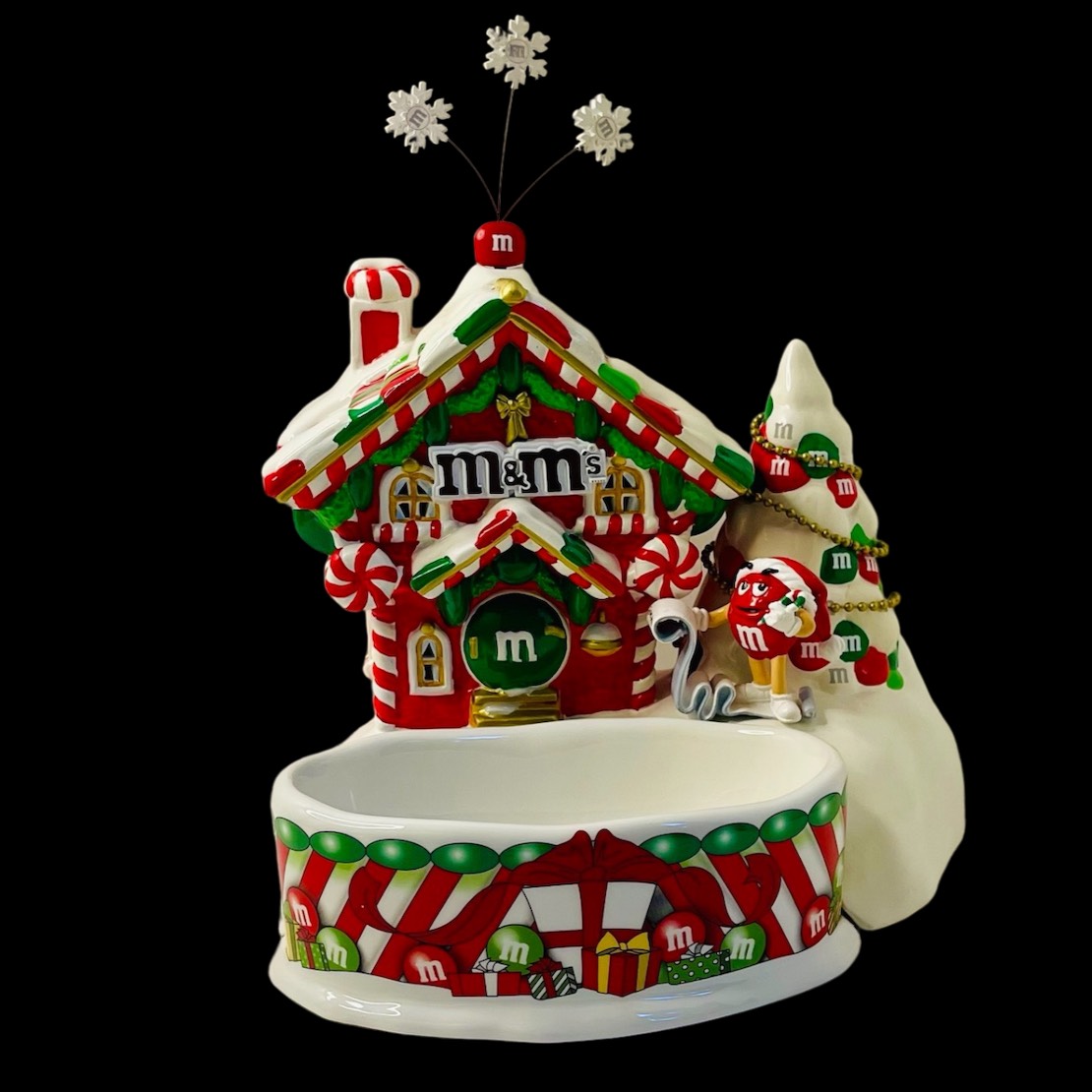Retired Dept 56 Ceramic Lighted House And Candy Dish With Box Festive ...