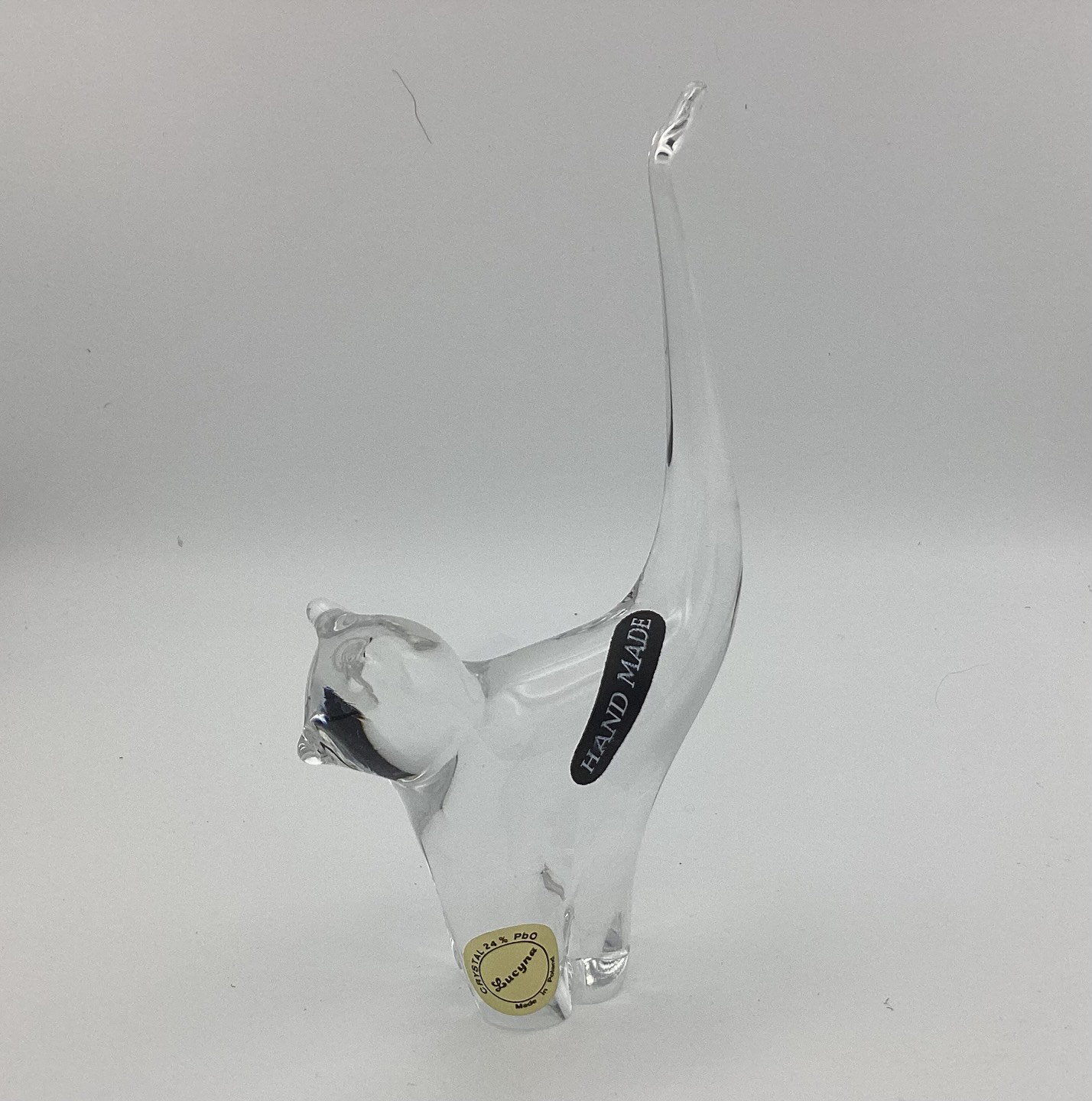 Lucyna Polish Crystal Cat Figurine Long Tail