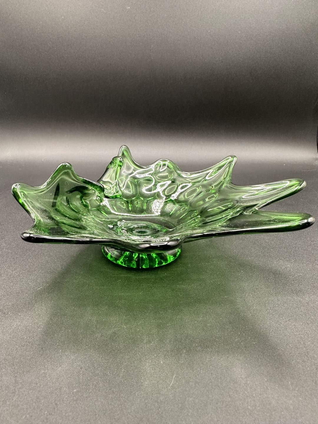 Alien Splat Green Fenton Compote*