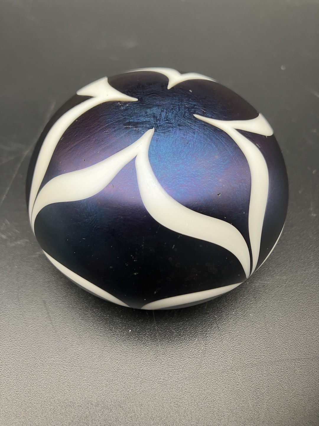 14 - Vandermark Signed Paperweight Iridescent Pulled Design Matte 3 ...