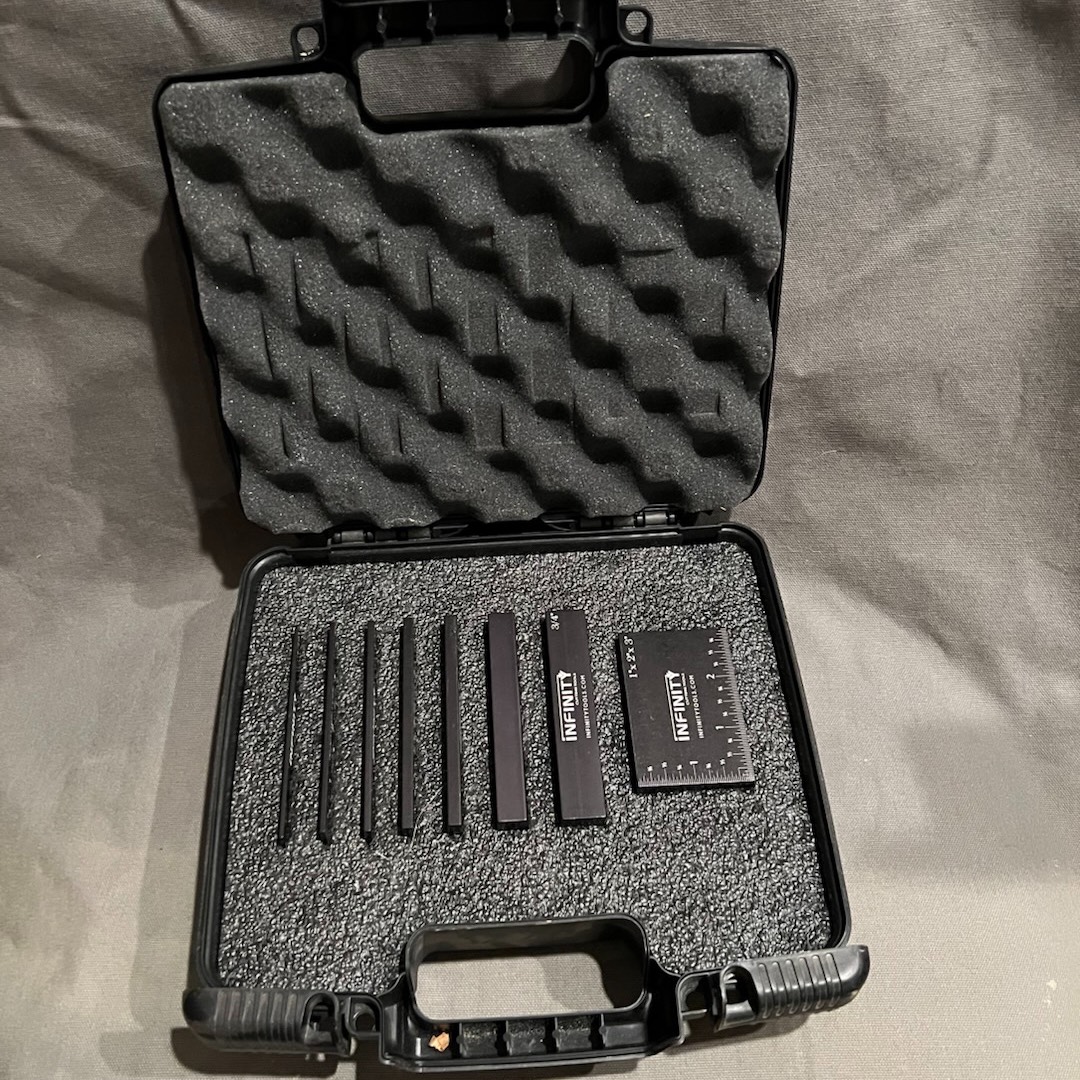 Infinity Precision Setup Blocks in a Fancy Case