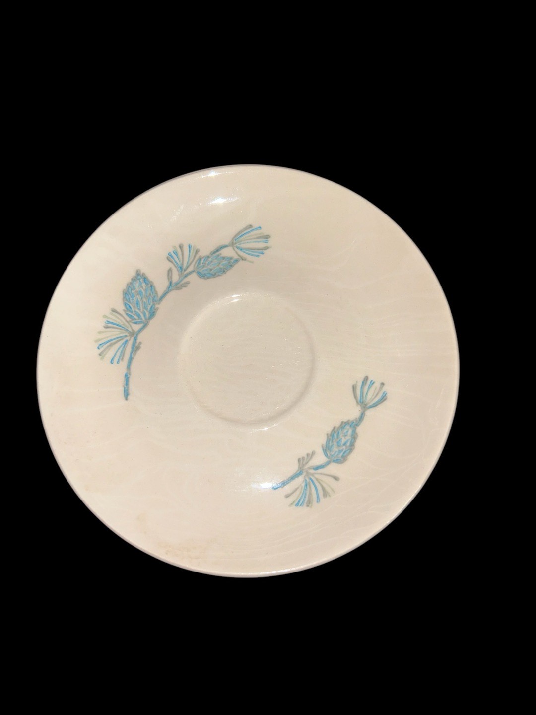 Marcrest, Stetson Pottery, Blue Spruce, blue pinecone and pine needles ...