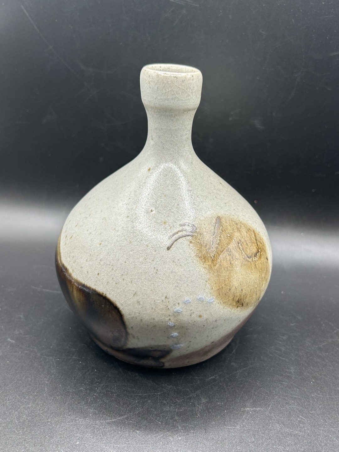 Bob Wagar Signed North Carolina Pottery 5.5 Inch Bottle, Vase, Carafe