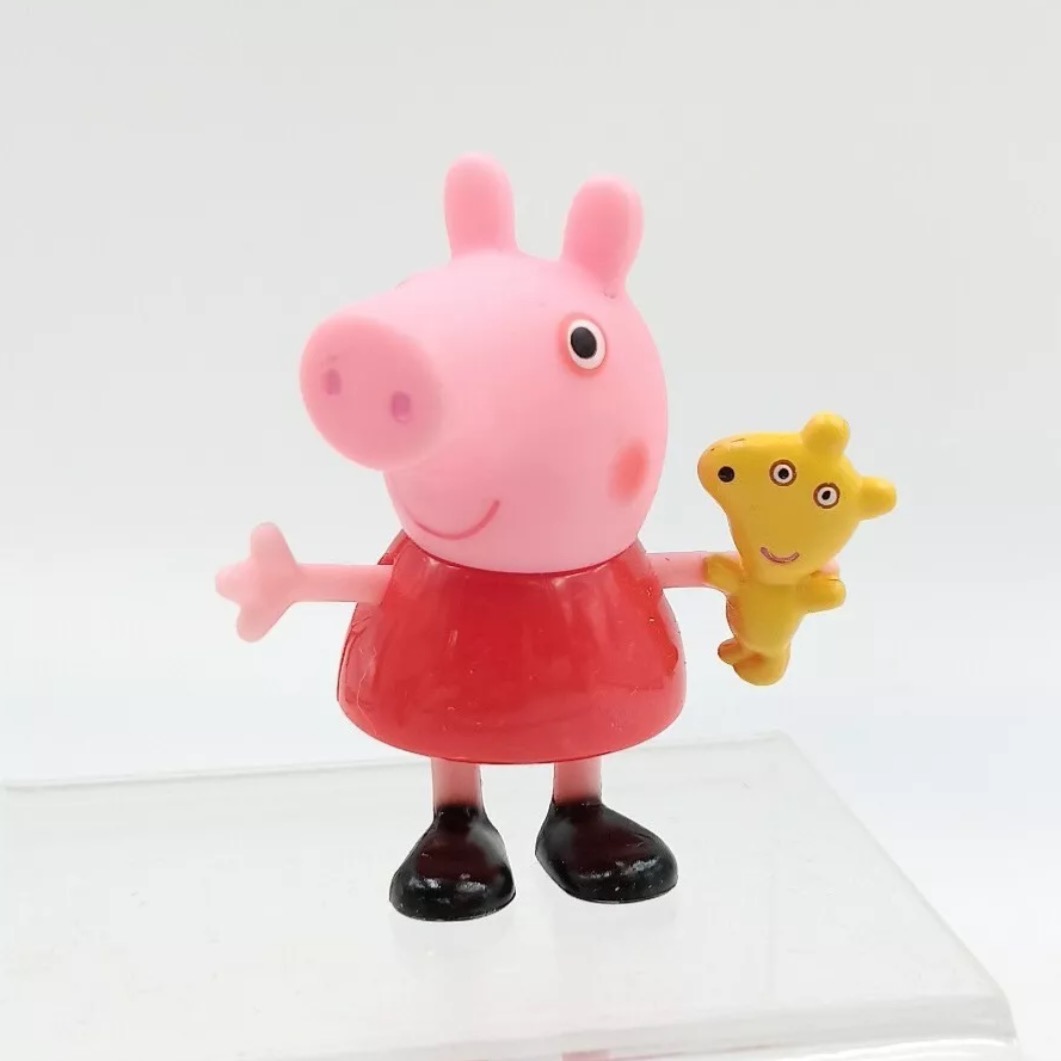 Peppa Pig 2.5" Toy Figure Jazwares in Red Dress With Teddy 2003