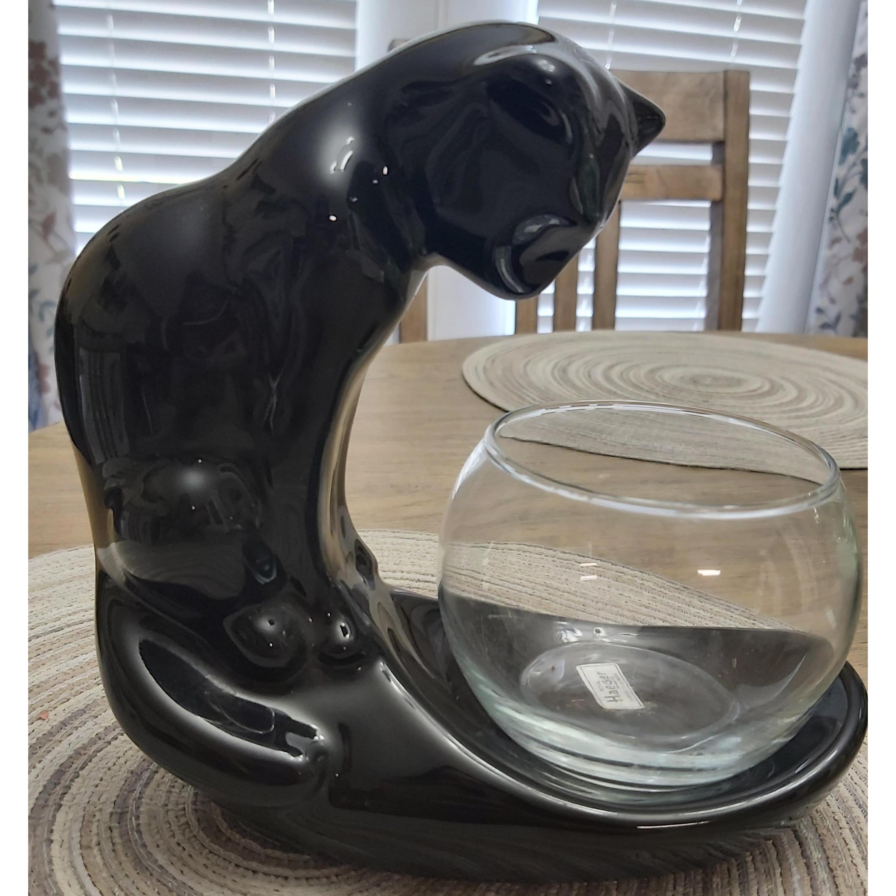 Royal Haeger Black Cat Fish Bowl