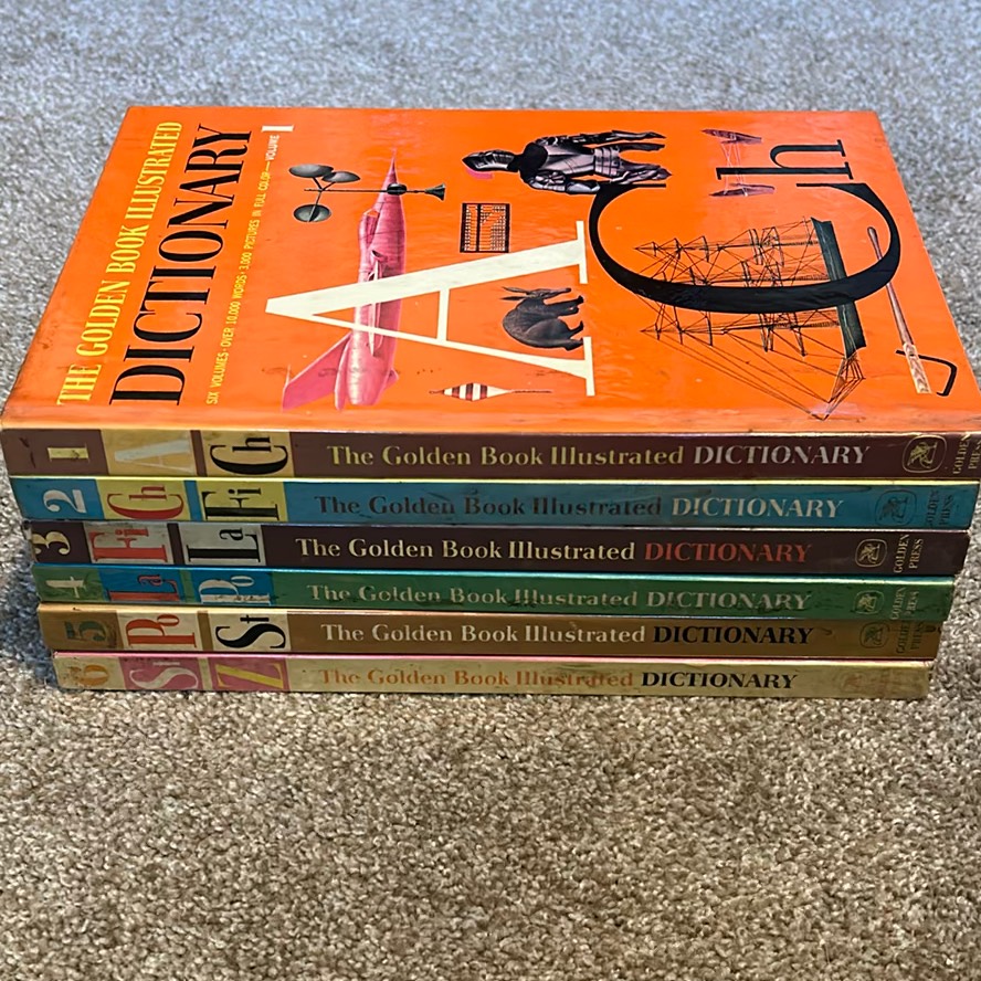 Complete Set Of 6 Golden Book Illustrated Dictionaries Copyright 1961