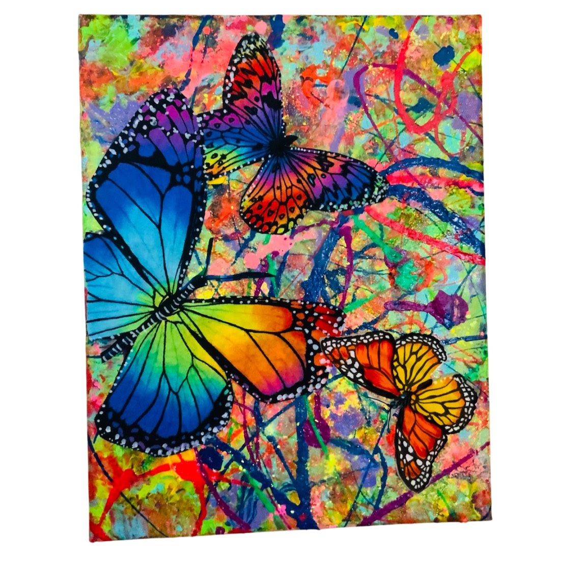 Colorful Original Glowy UV Reactive Art Inspired By Monarch Butterflies ...