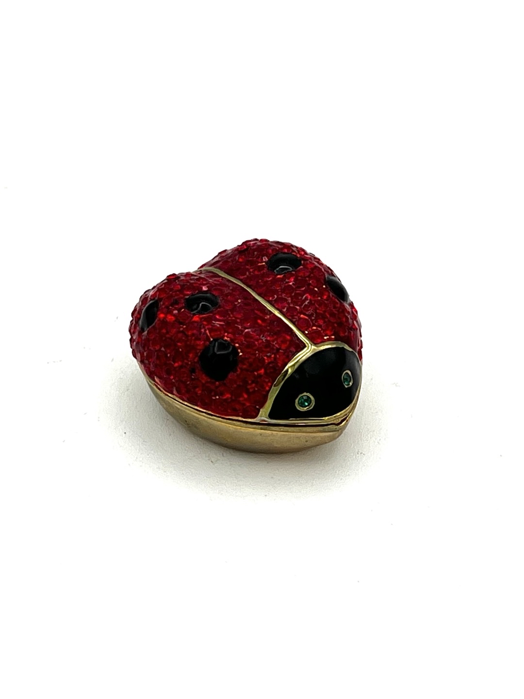 Red! Beautiful Small Ladybug Trinket Box With Mini Ladybug Pin Inside