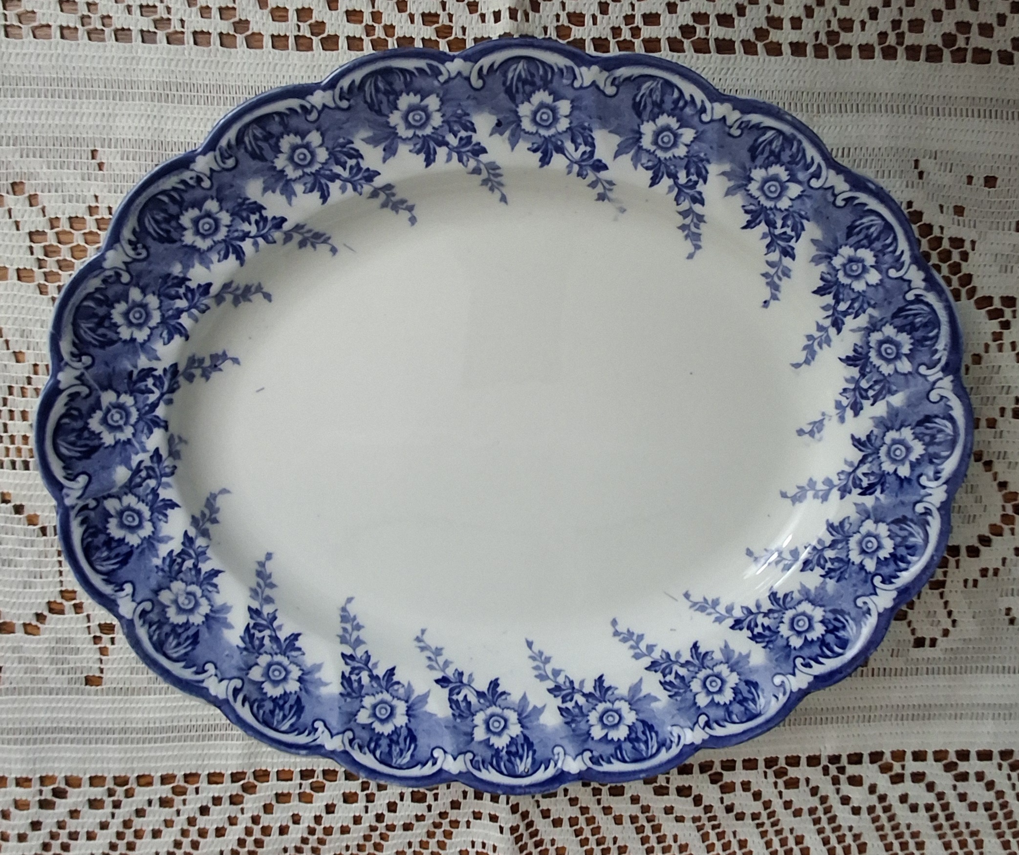 Antique F. Winkle & Co. Colonial Pottery "Matlock" Pattern Oval Platter