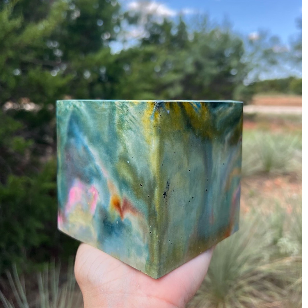 4” Nebula Square Concrete Planter