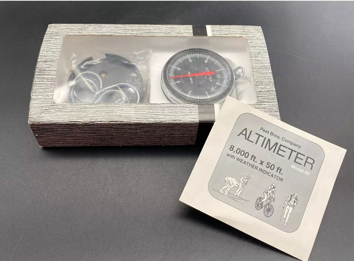 Vintage Peet Bros. Company Model 80 ALTIMETER 8000 ft. x 50 w/ Weather ...