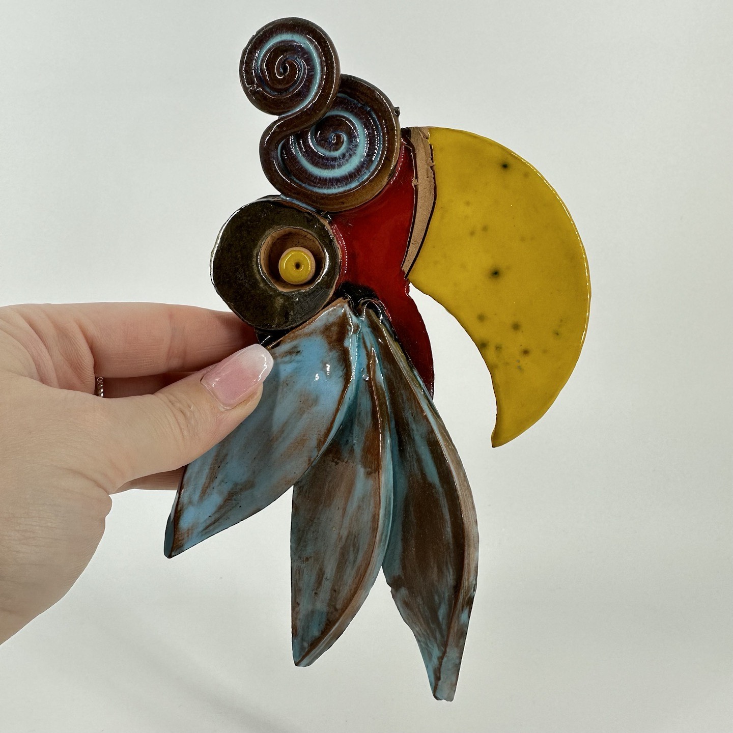 Pottery Collage Industry Bird Toucan Hanging
