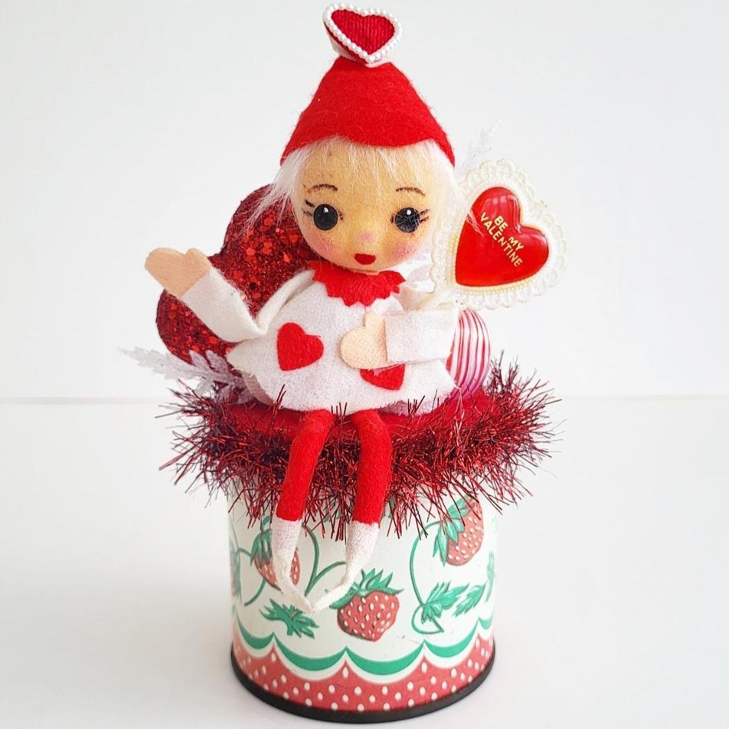 12 Vintage Valentine Pixie Handmade Tin Arrangement