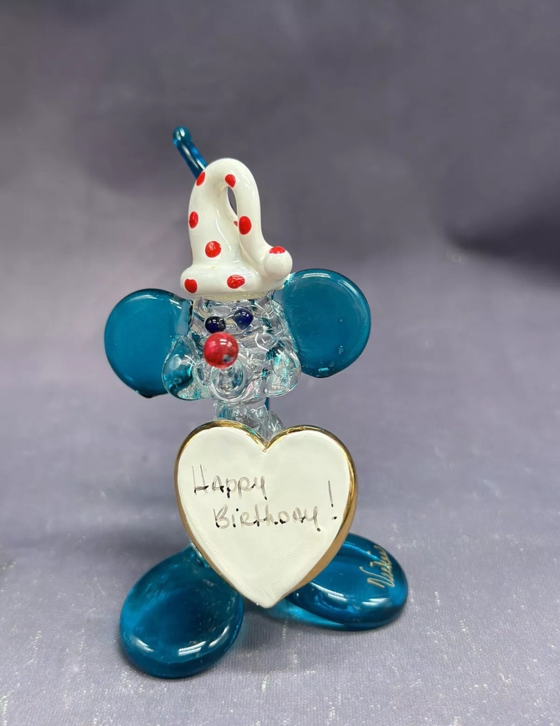 Art Glass Blown Birthday Mouse Signed Signed By Artist Figurine So Cute