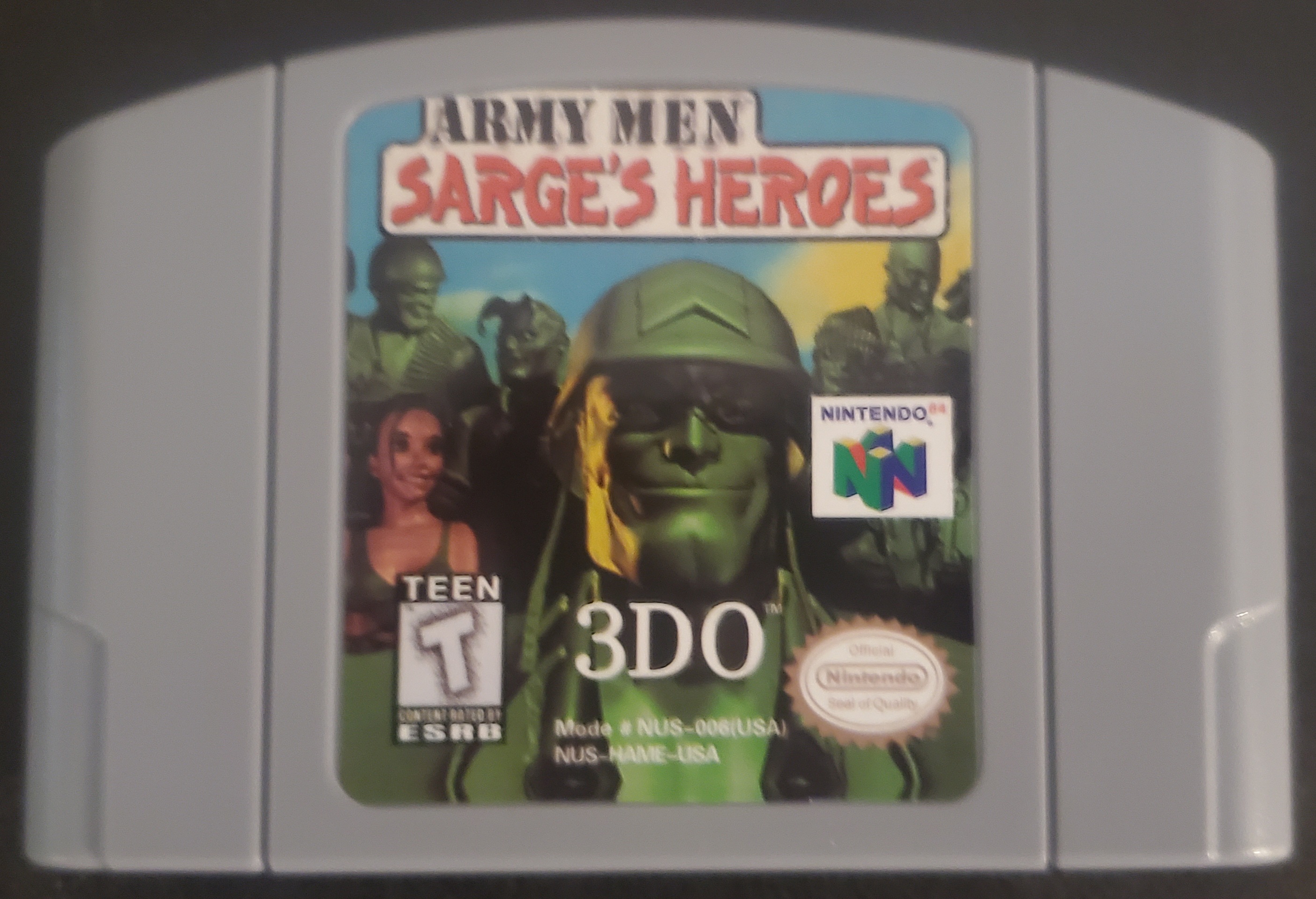 Army Men Sarge's Heroes N64 Video Game Cartridge Nintendo 64