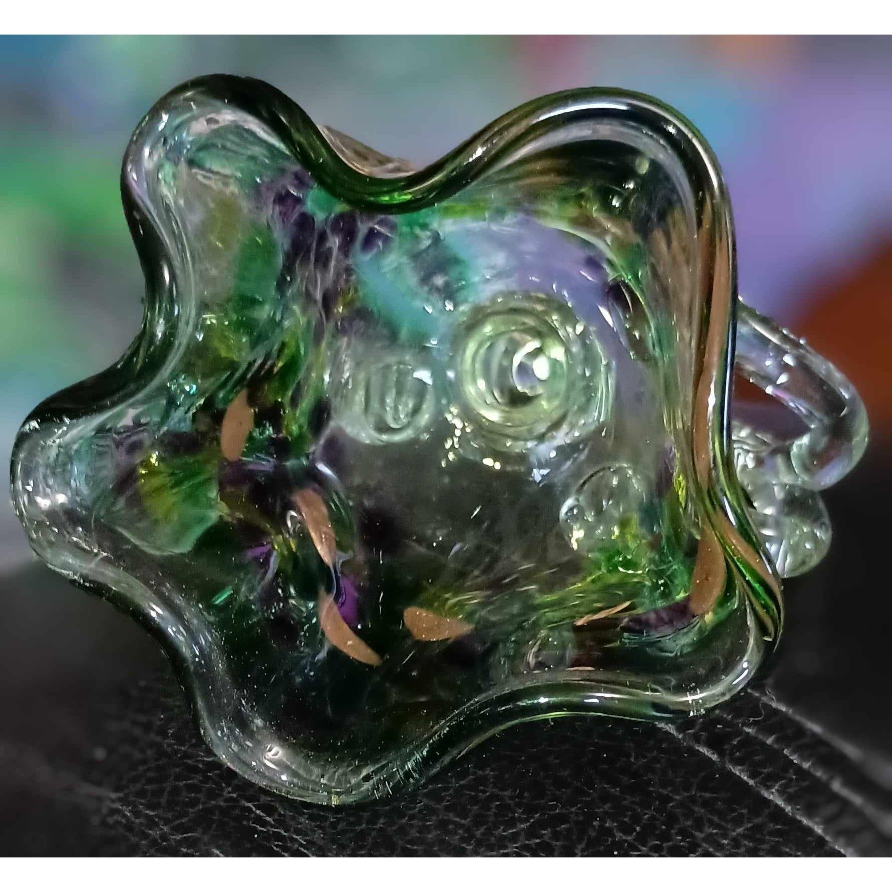 228 4 inch Kitra s Angel Art Glass Handblown Glass Colorful Base