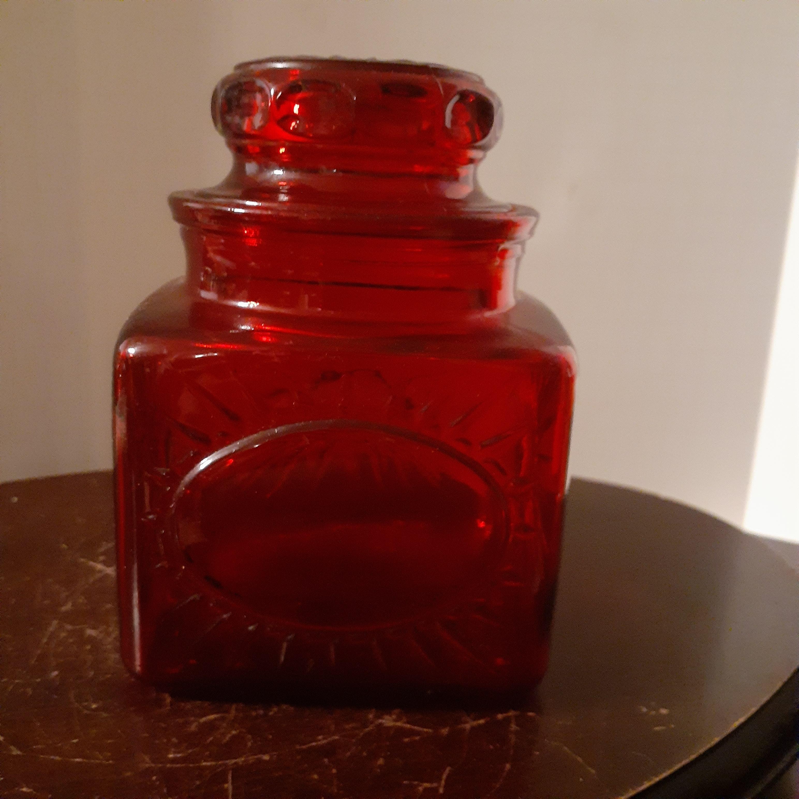 Flashed Red Atomic Starburst Lidded Jar
